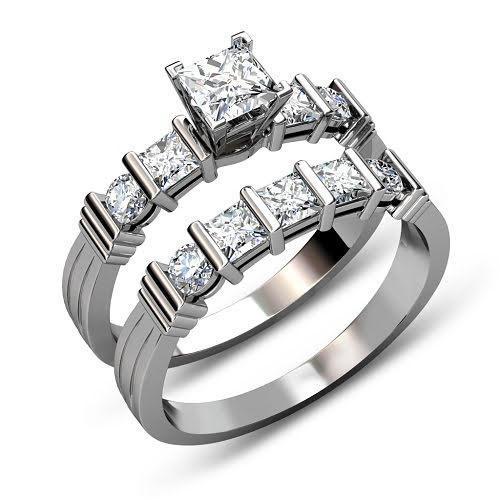 Diamond bridal set round & princess cut 1.90 carat – Primestyle.com